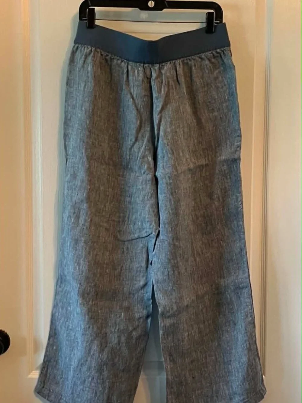 Lands' End | Pants & Jumpsuits | Lands End Blue Linen Wide Leg Pants ...
